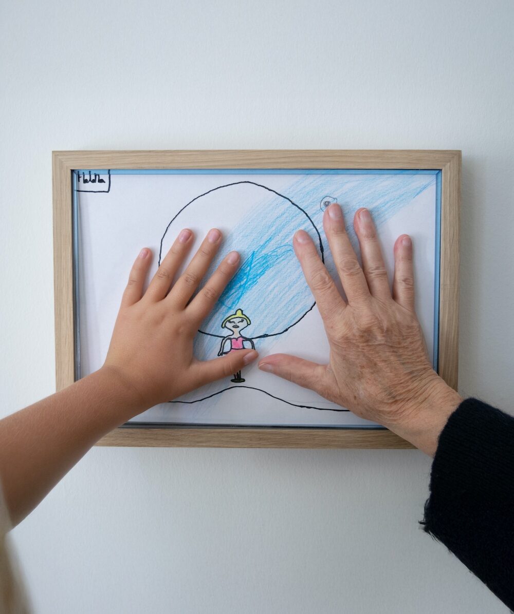 Oak frame with blue acrylic inlay - RAM'N